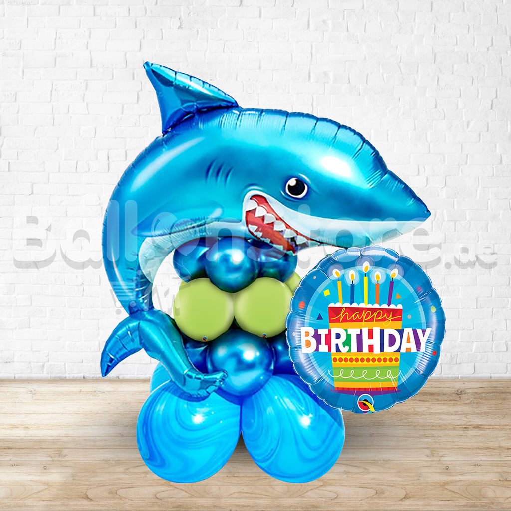Smilin' Shark Blue Birthday Balloon Arrangement