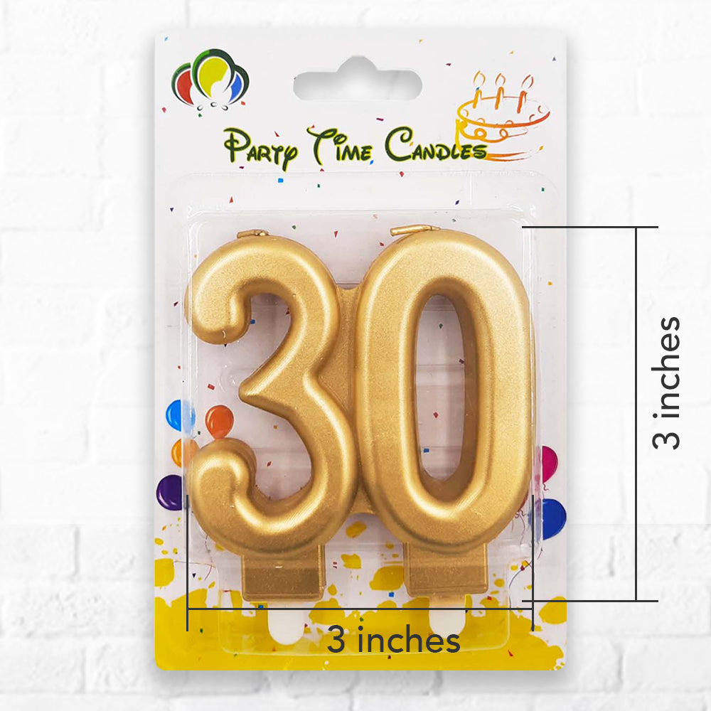 Number 30 Candle GOLD