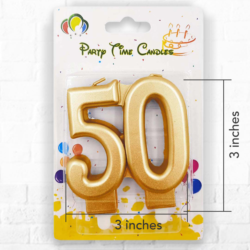 Number 50 Candle GOLD