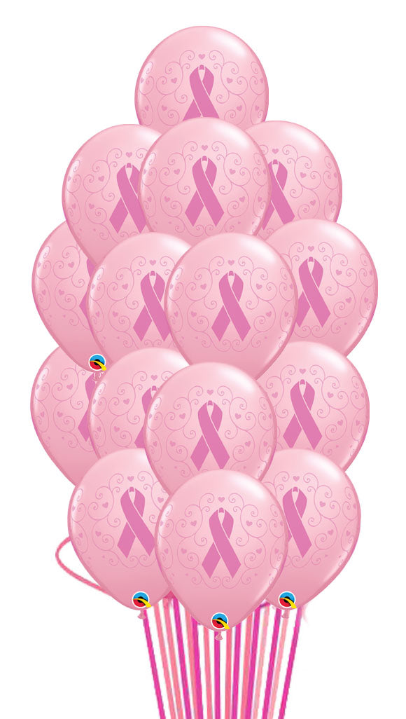 Breast Cancer Balloon Bouquet 15Pcs With weight