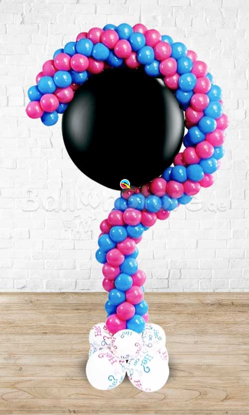 Custom Text Gender Reveal Question Mark Balloon Standee Arrangement