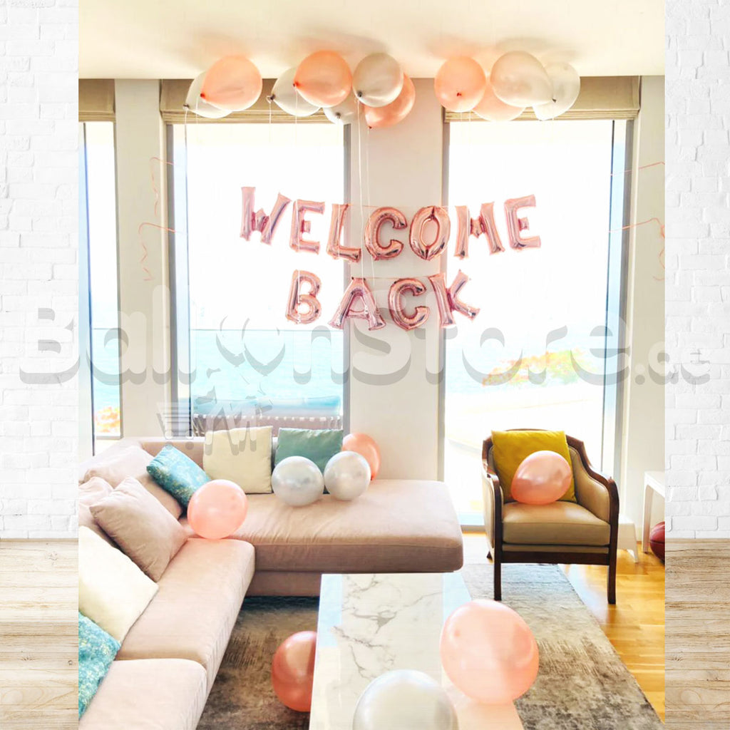 Welcome Back or Home Small Party Set-up - ( BANNER Gold & Silver Avail